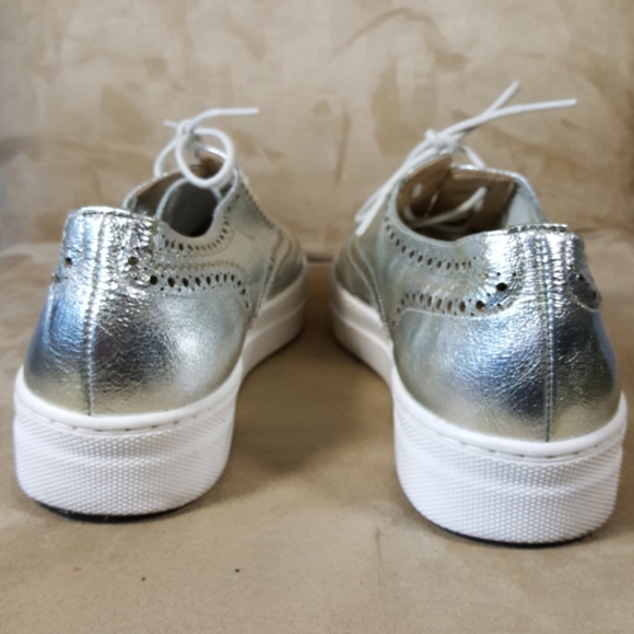 Shellys London | Shoes | Shellys London Metallic Leather Sneakers ...